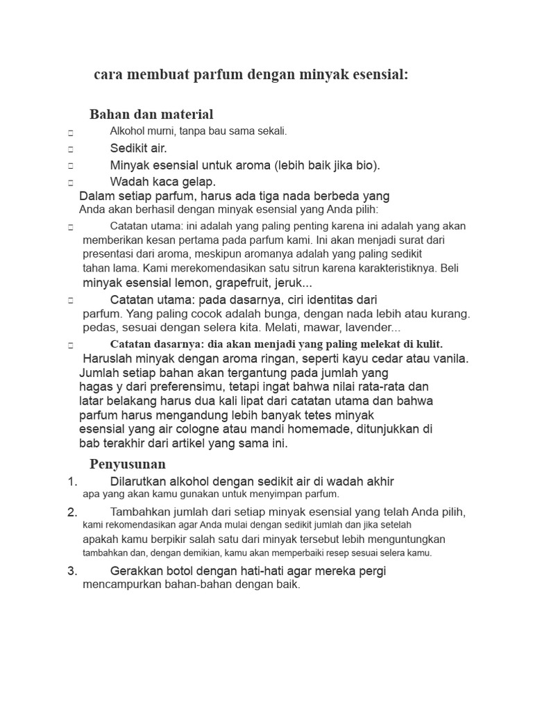 Cara Membuat Parfum Alami di Rumah | PDF