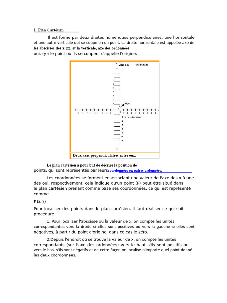 Introduction au Plan Cartésien | PDF | Coordonnées cartésiennes ...