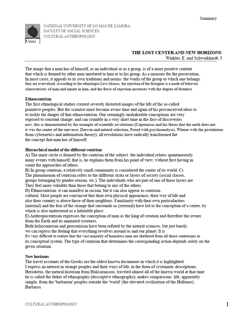 Understanding Ethnocentrism in Anthropology | PDF | Race (Human ...