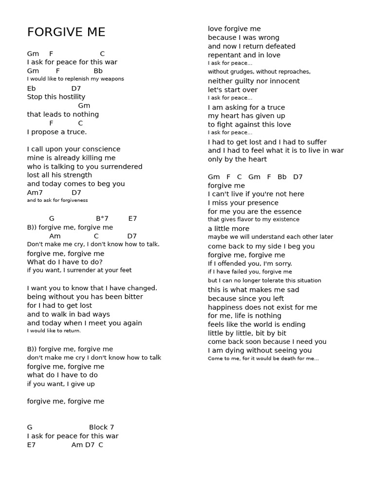 Forgive Me | PDF