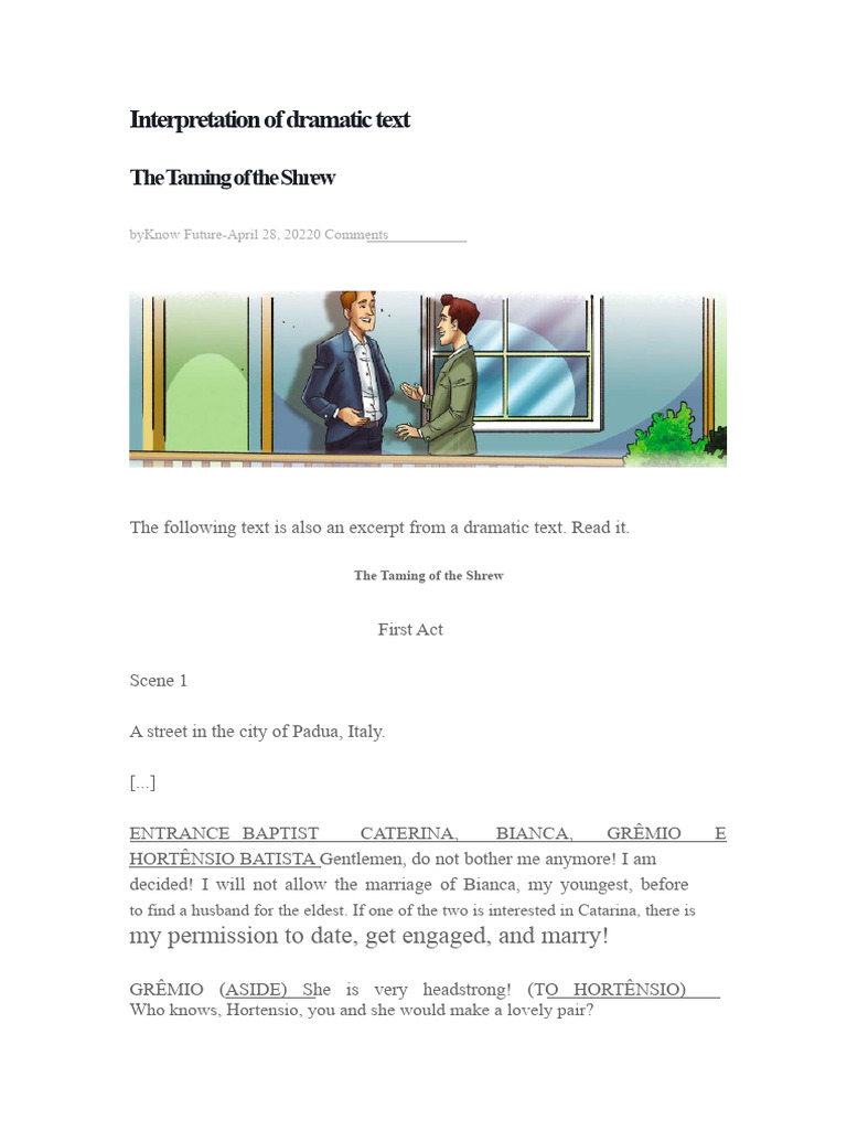 Interpretation of Dramatic Text | PDF | The Taming Of The Shrew