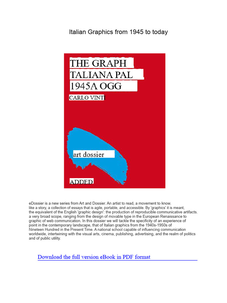 (DOWNLOAD) Italian Graphics From 1945 To Today PDF | PDF