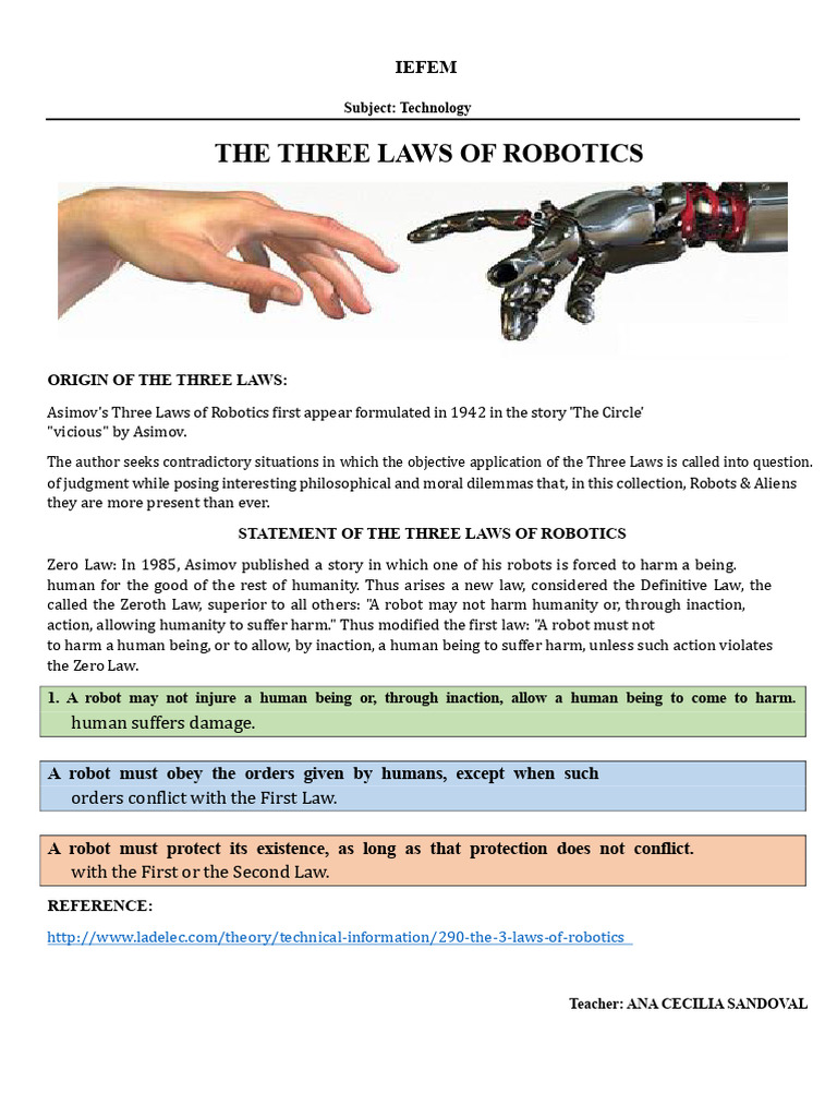 The Three Laws of Robotics | PDF