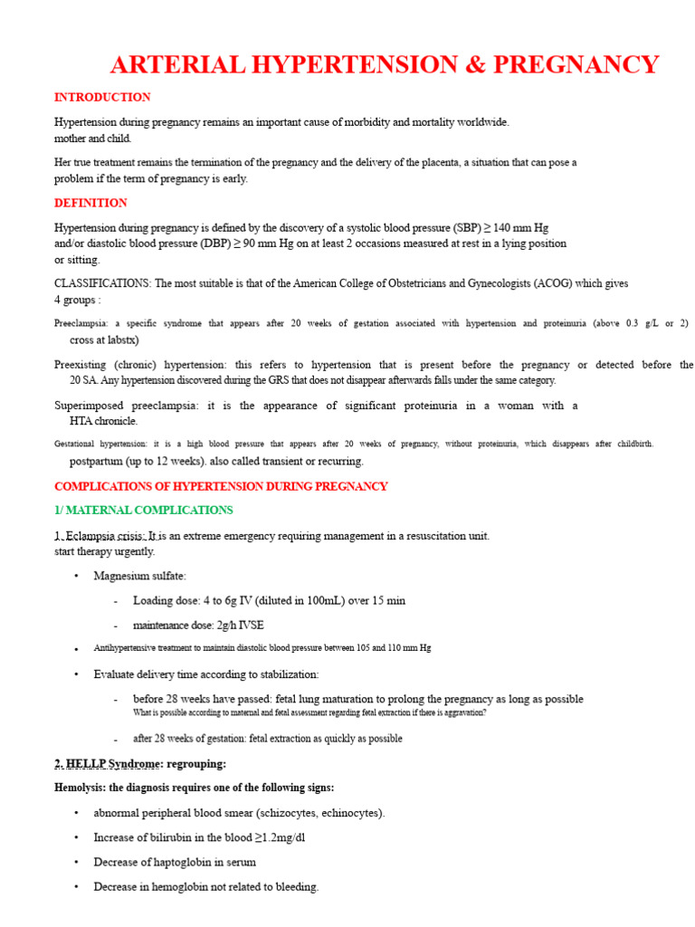 Hypertension Management in Pregnancy | PDF | Hypertension | Blood Pressure