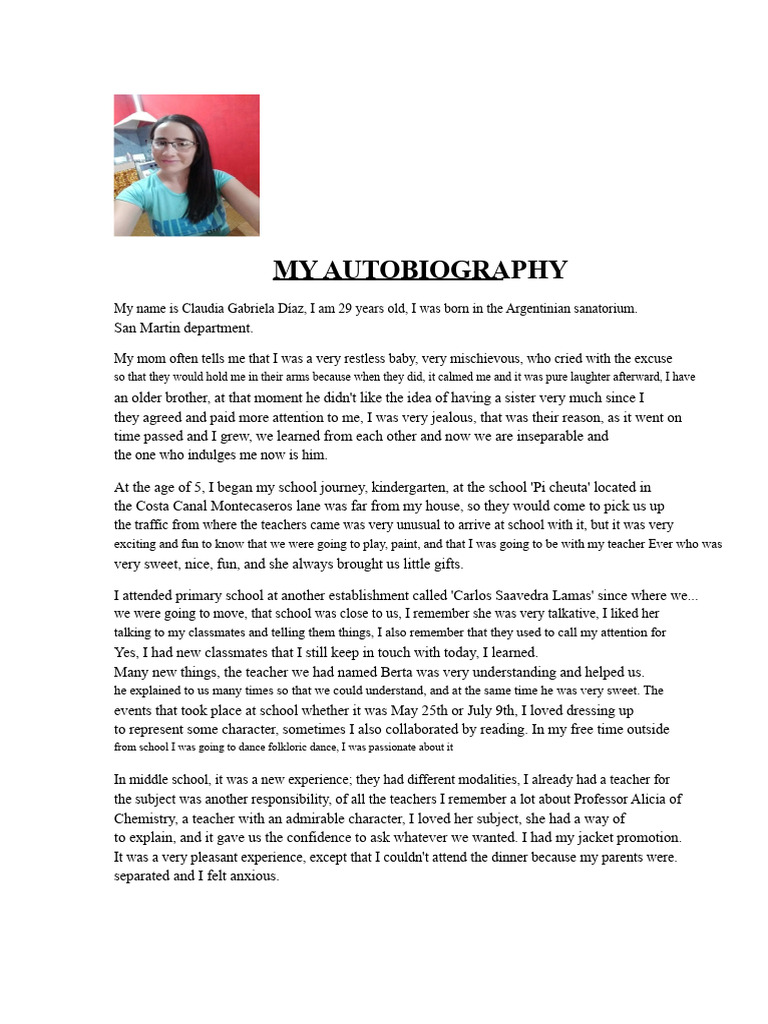 My Autobiography List | PDF | Emotions | Behavioural Sciences