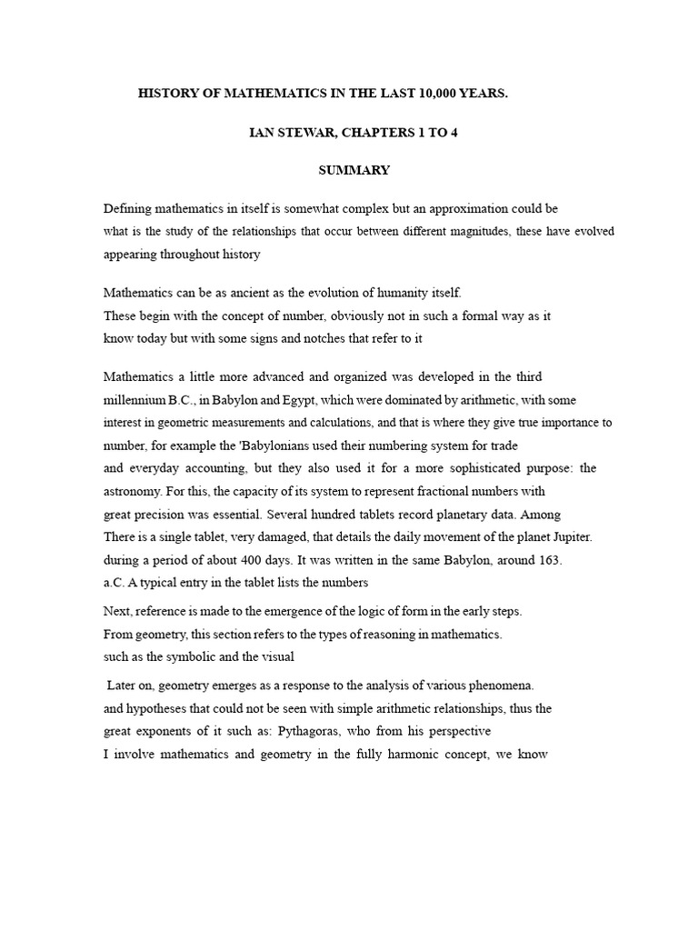Evolution of Mathematics Over 10,000 Years | PDF | Mathematics | Geometry