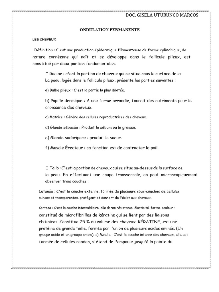 Comprendre l'ondulation permanente des cheveux | PDF | Shampooing | Cheveux