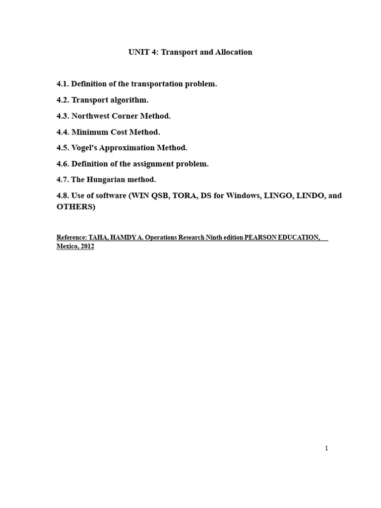 Transportation Problem and Algorithms Guide | PDF | Matrix (Mathematics ...