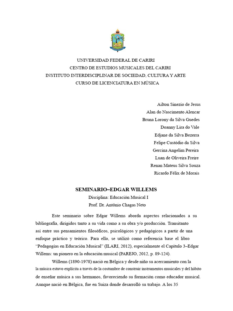 Resumen Edgar Willems | PDF | Ritmo | Piano