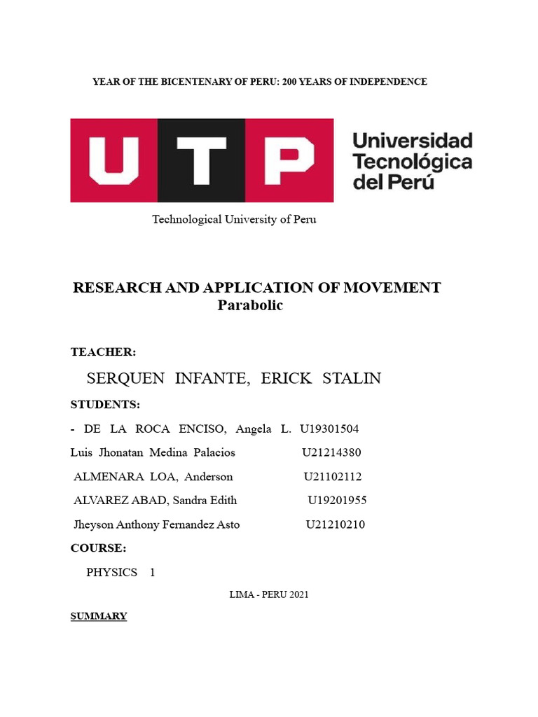 Parabolic Motion Analysis Using Tracker | PDF | Acceleration | Motion ...