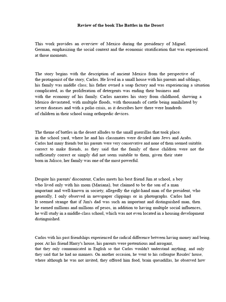 Analysis of "The Battles in the Desert" | PDF
