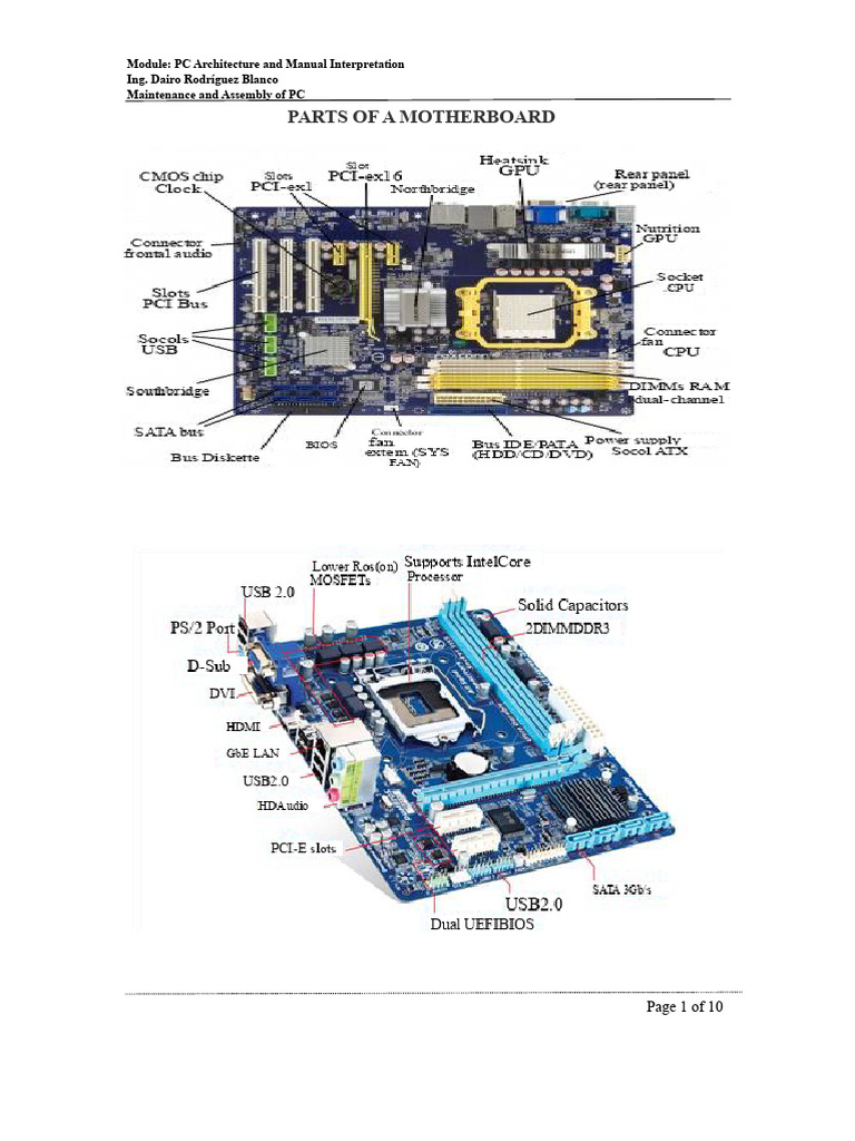 PC Motherboard Components Explained | PDF | Random Access Memory ...