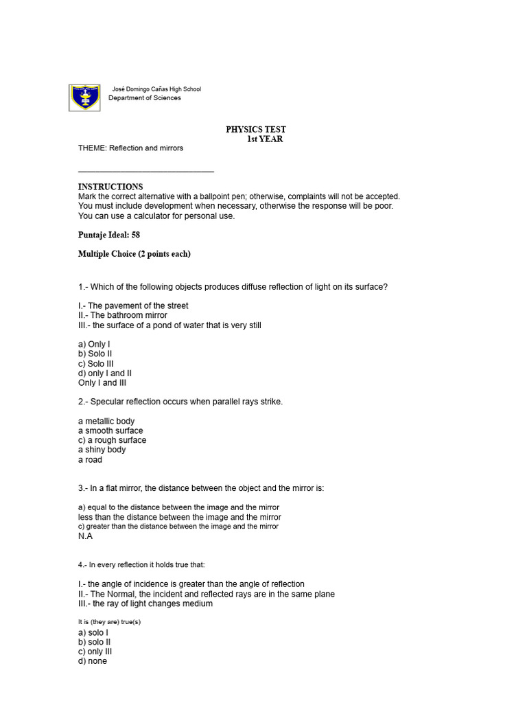 Mirror Test | PDF | Mirror | Electromagnetic Radiation