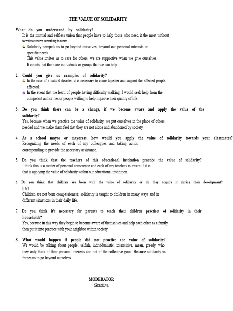 Understanding the Value of Solidarity | PDF | Solidarity | Behavioural ...