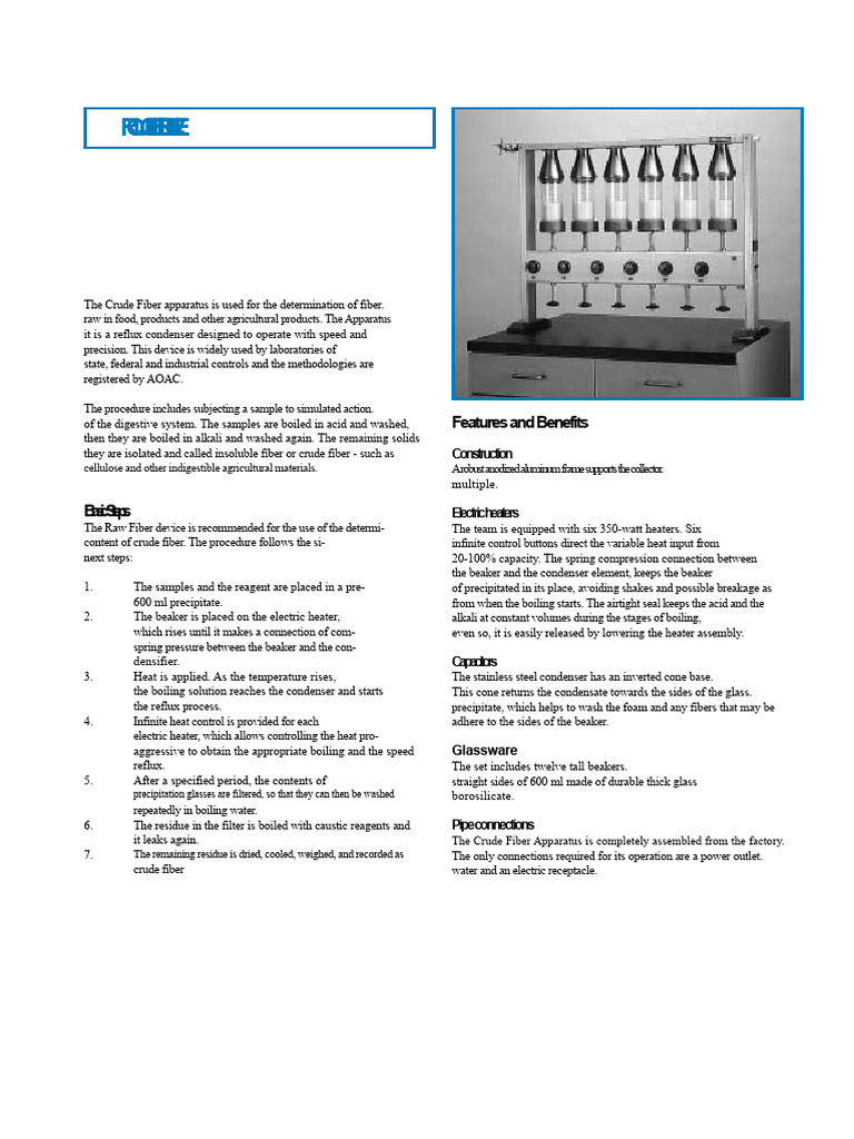 Device For Crude Fiber | PDF
