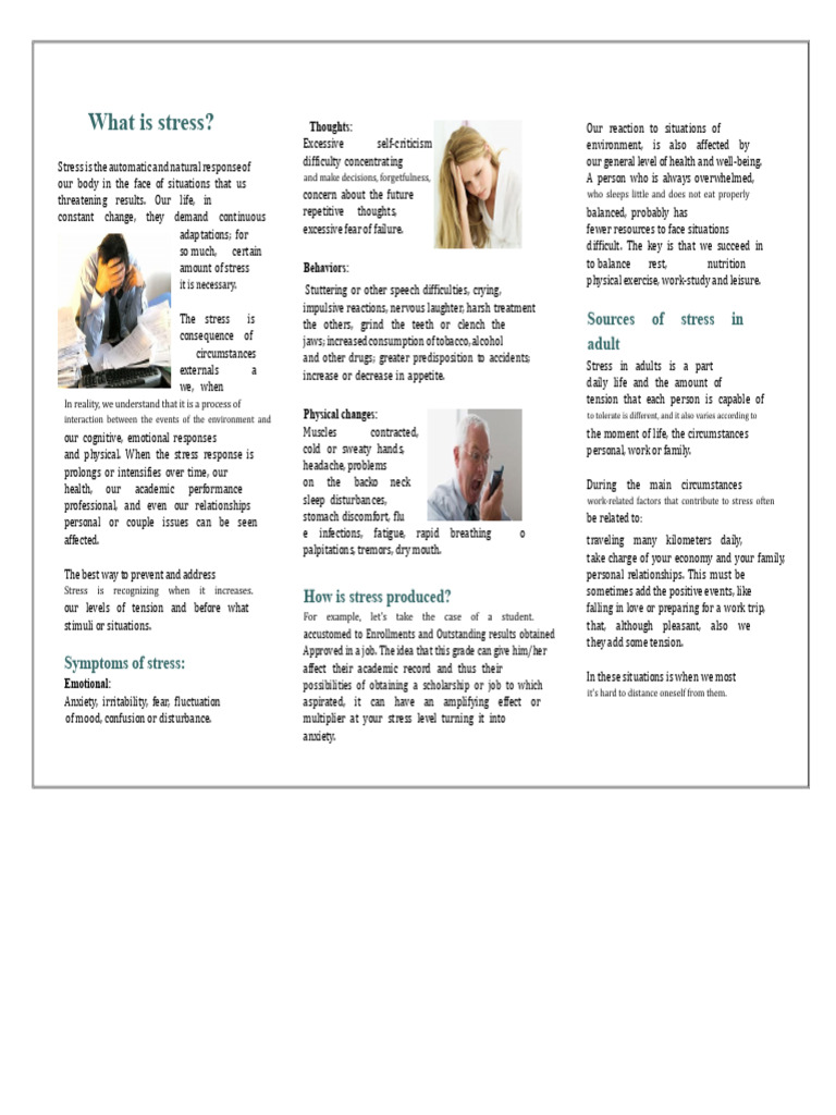 Trifold On Stress Control | PDF | Stress (Biology) | Anxiety