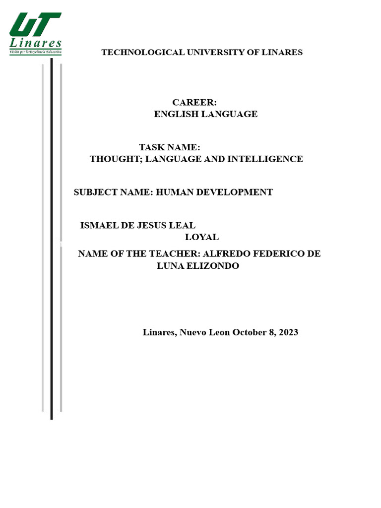 Thoughts, Language, and Intelligence Explained | PDF | Thought ...