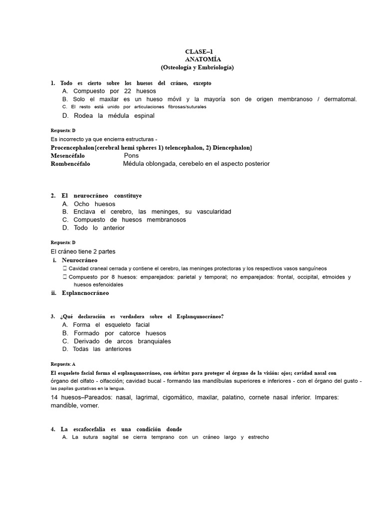 Anatomía MDS | PDF | Cráneo | Placenta