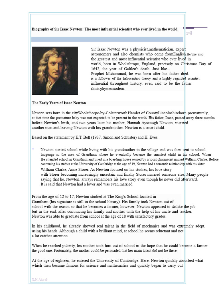Sir Isaac Newton: Life and Discoveries | PDF | Isaac Newton | Force
