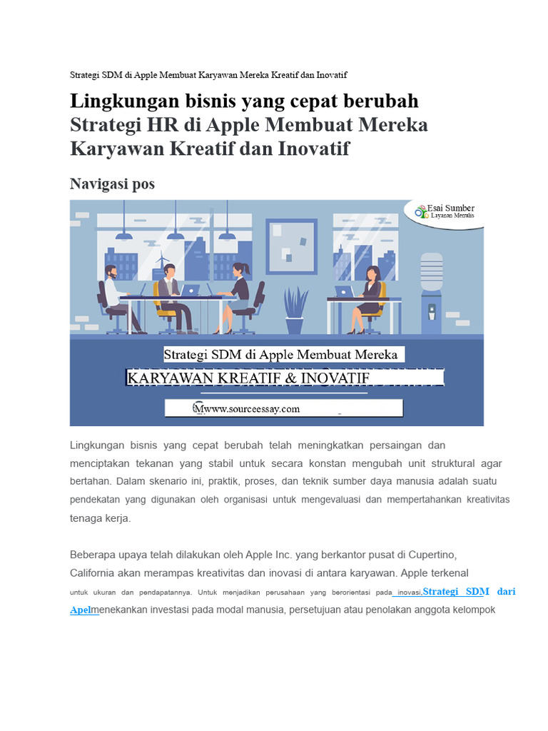 Strategi SDM Kreatif Apple Inc. | PDF
