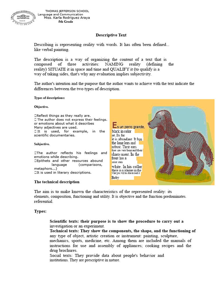 Definition of Descriptive Text | PDF | Emotions | Reality