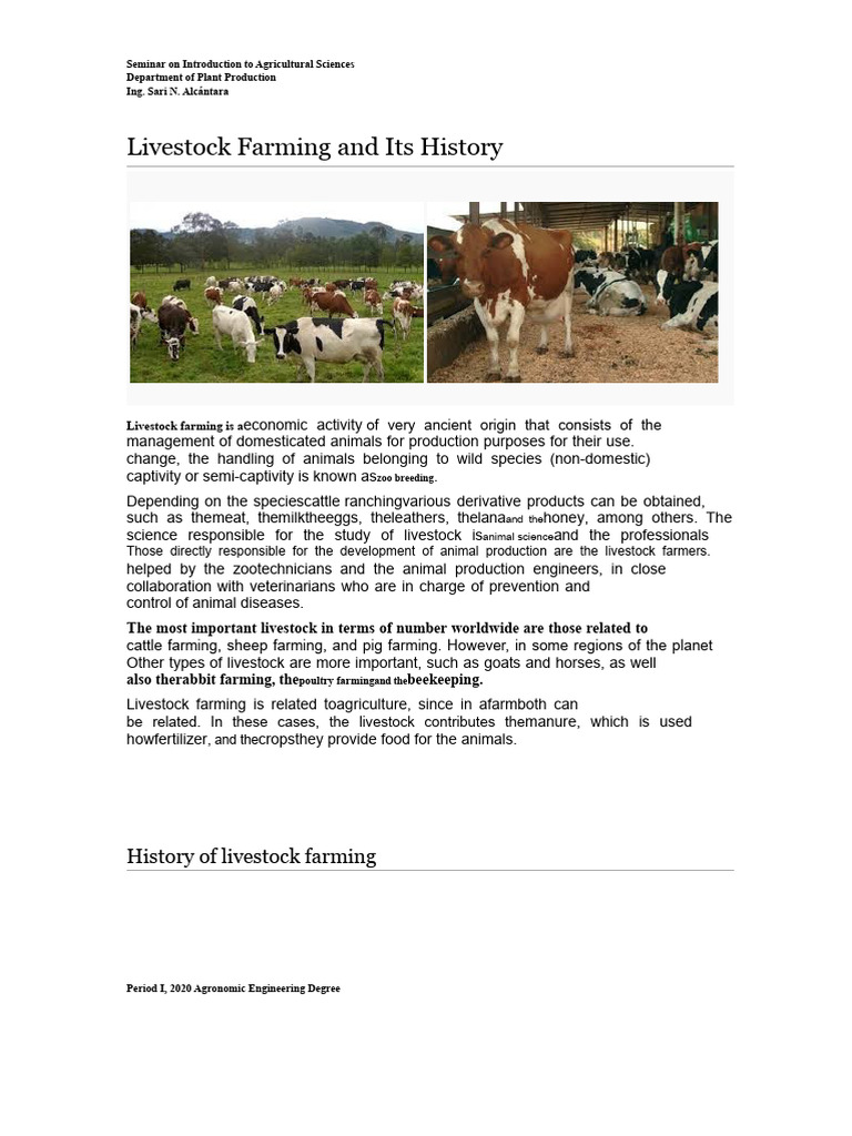 History and Impact of Livestock Farming | PDF | Cattle | Agriculture