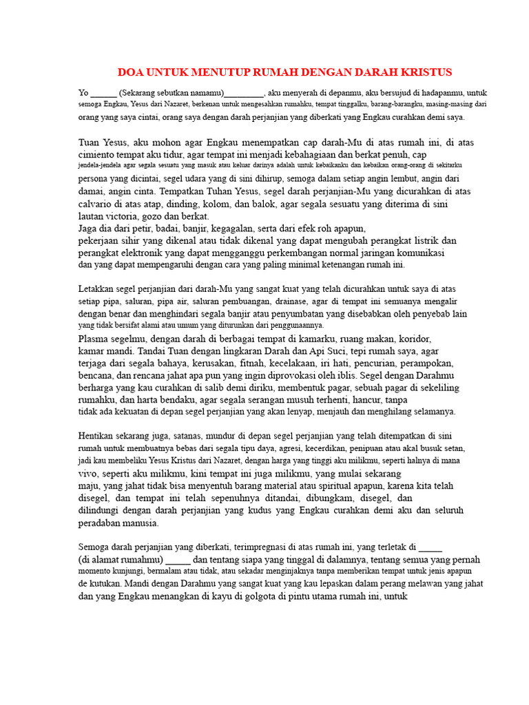 Doa Pengusiran Rumah Dan Penutupan Rumah | PDF