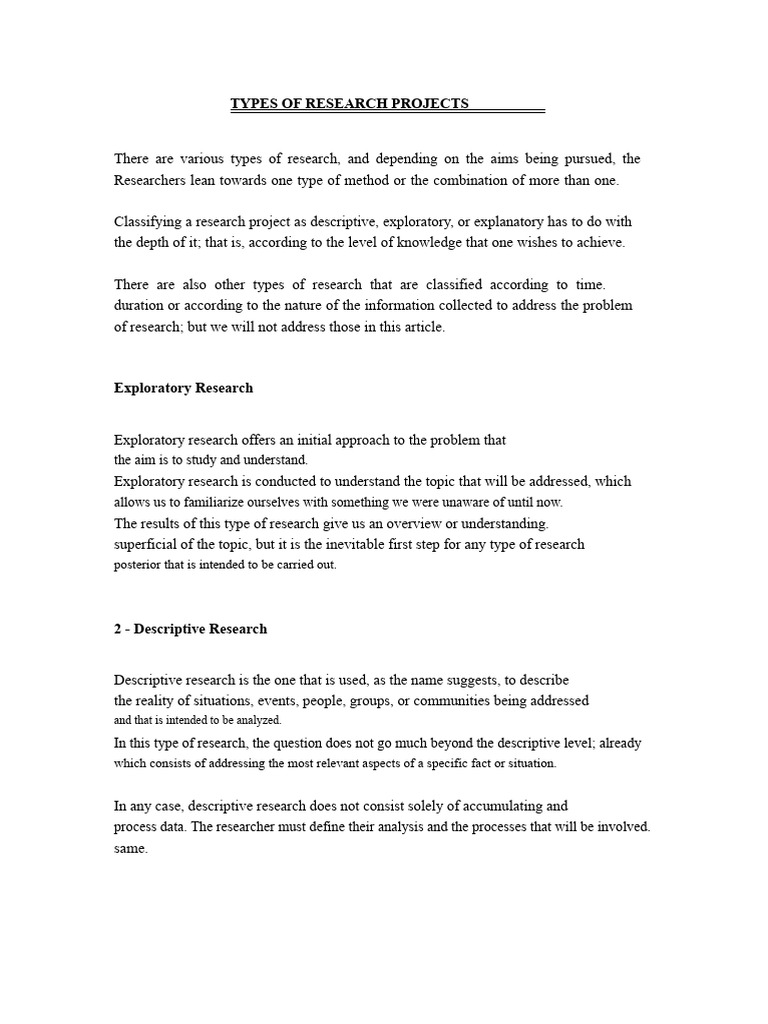 Types of Research Projects | PDF | Cognitive Science | Procedural Knowledge