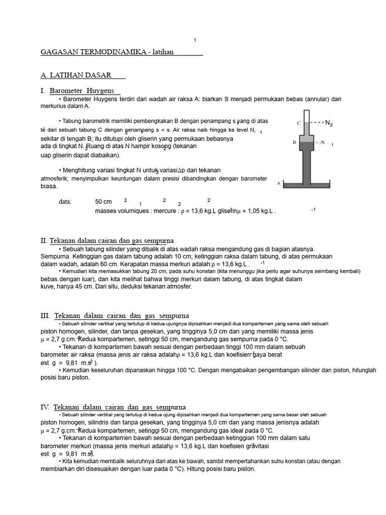 I. Barometer Huygens Barometer Huygens Terdiri Dari Wadah Merkuri A ...