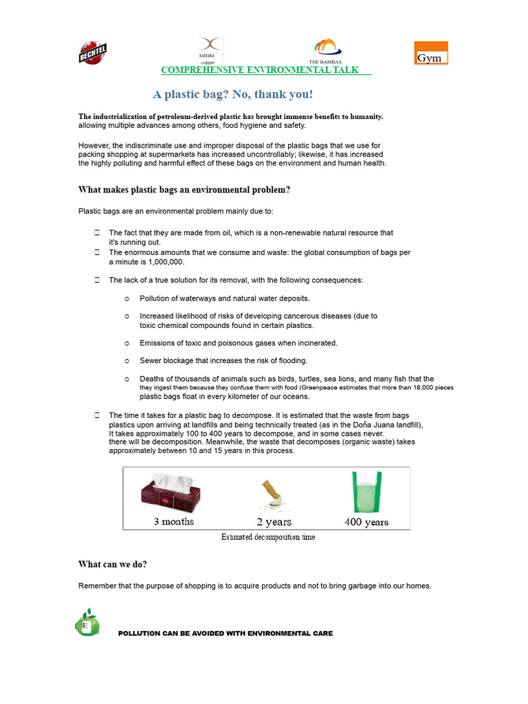 Integral Talk Plastic Bags | PDF | Reuse | Waste