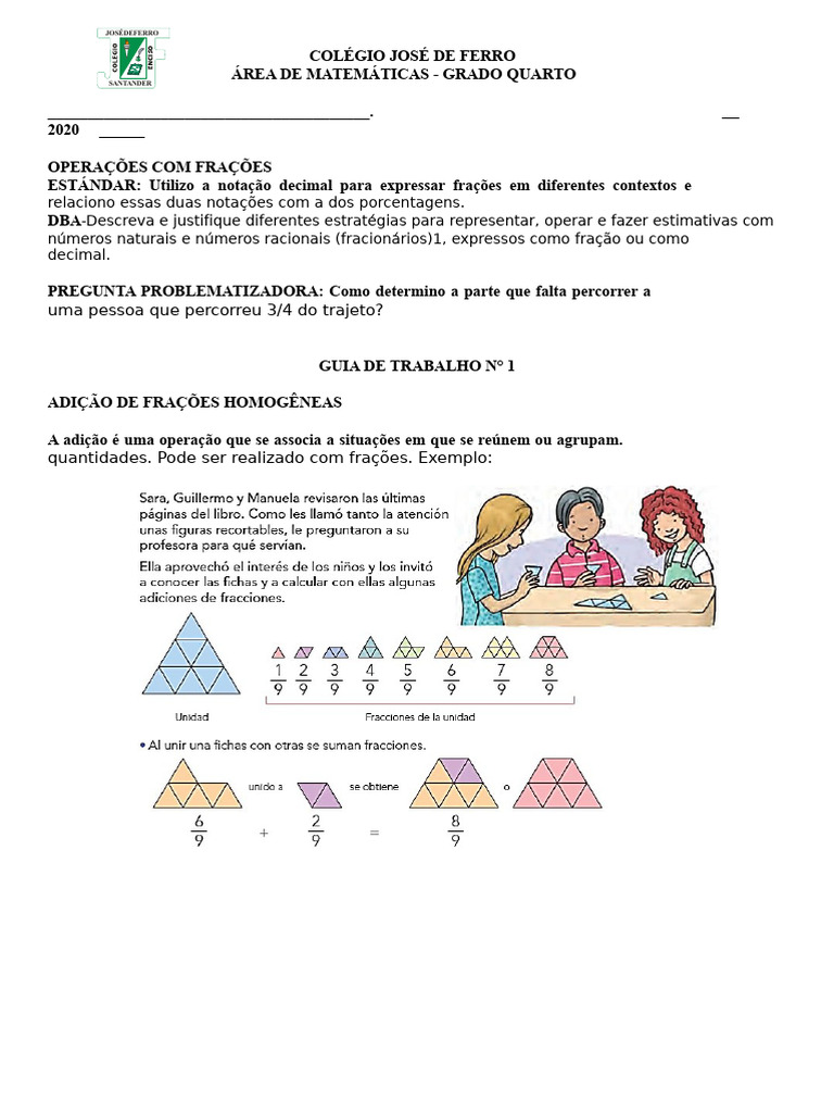 Operações com Frações: Adição e Subtração | PDF | Matemática discreta ...