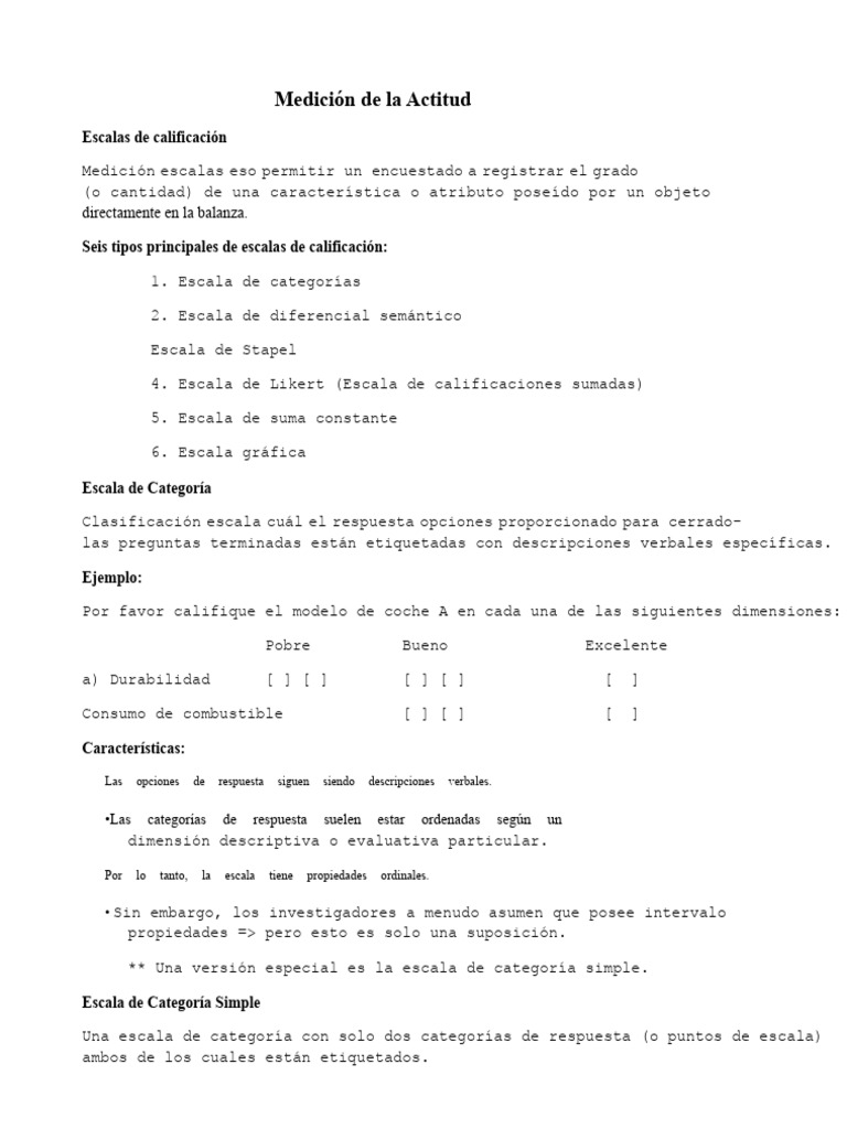 Tipos de Escalas de Calificación en Medición | PDF | Escala Likert