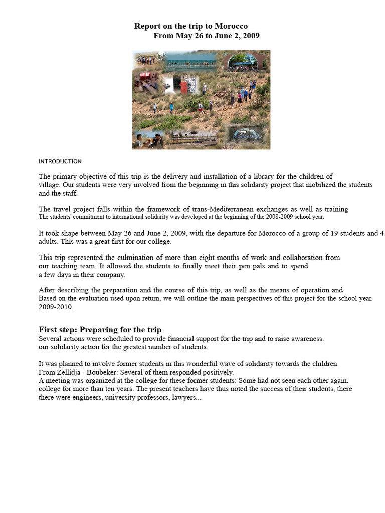 Morocco Library Project Trip Report | PDF