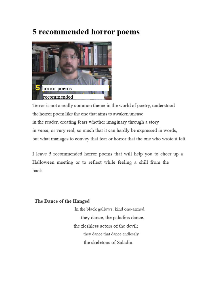 5 Recommended Horror Poems | PDF