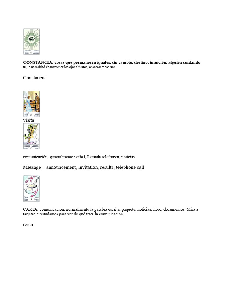 Palabras Clave Cartas-Gitanas | PDF | Celos | Amor