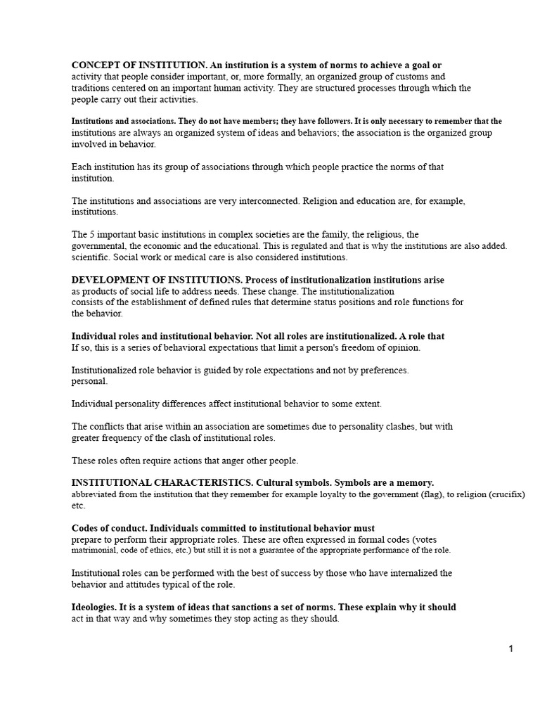 Institutional Characteristics | PDF | Marriage | Institution
