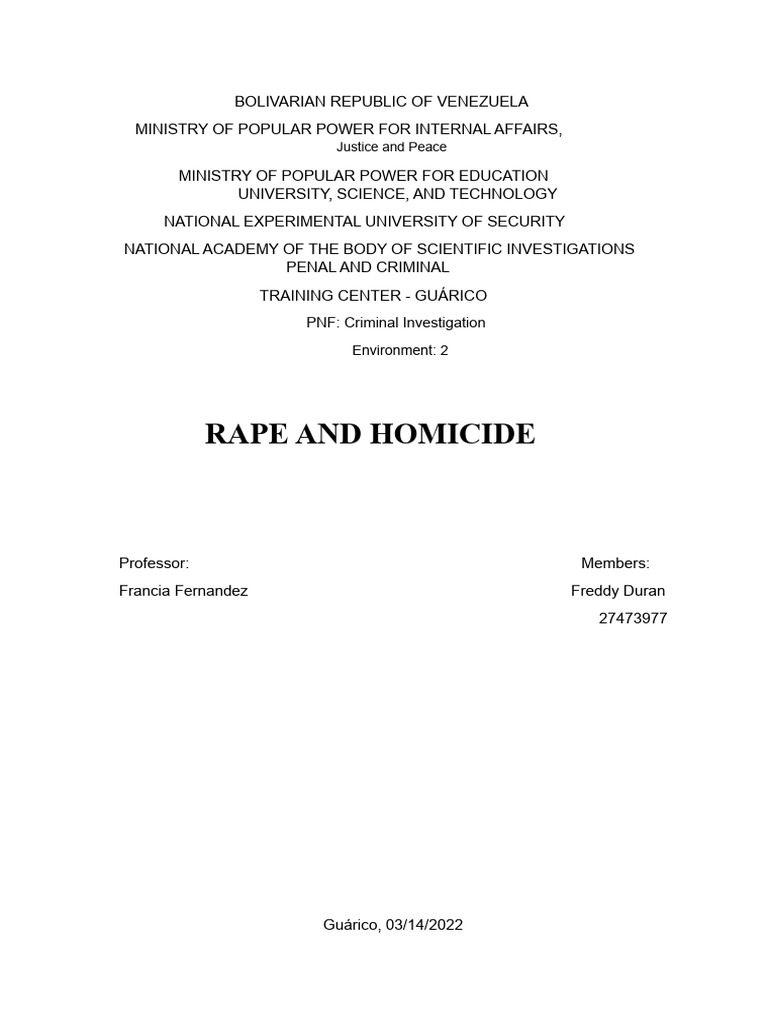 Dramatic Reenactment of A Crime Scene Approach | PDF | Forensic Science
