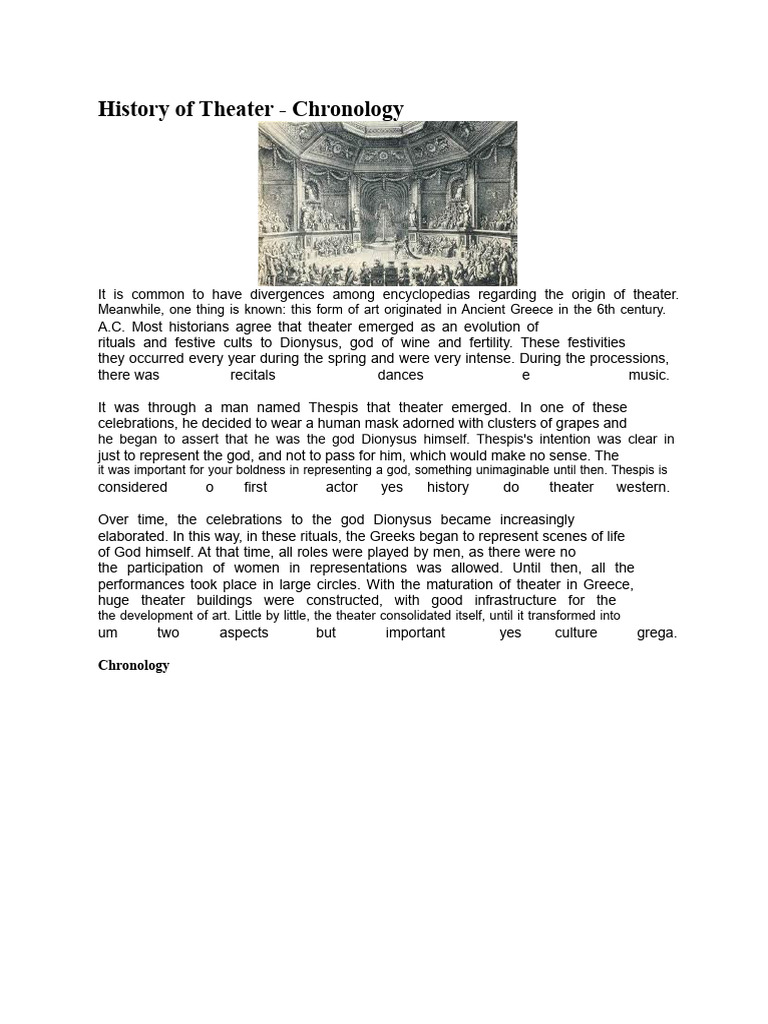 Ancient Greek Theater History Timeline | PDF | Theatre | Tragedy