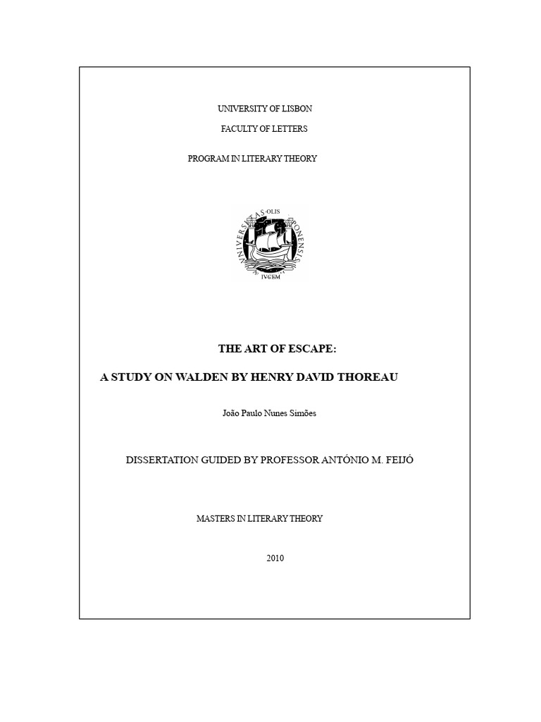 The Art of Escape in Thoreau's Walden | PDF | Walden | Transcendentalism