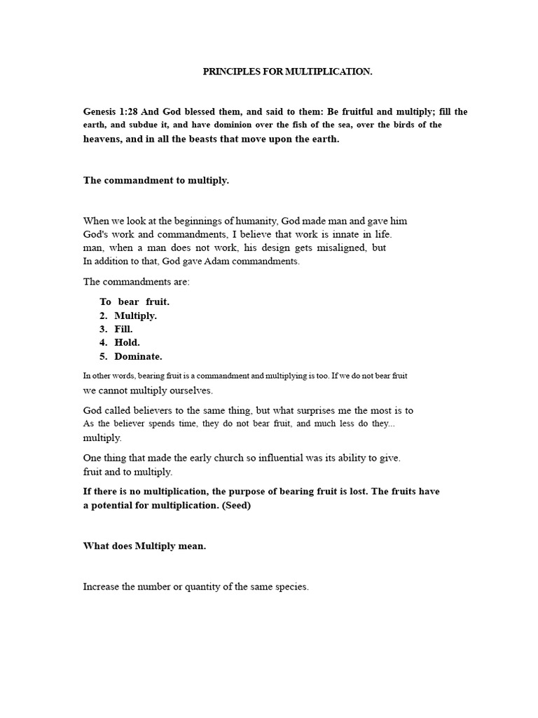 Principles For Multiplication | PDF | Jesus | Disciple (Christianity)