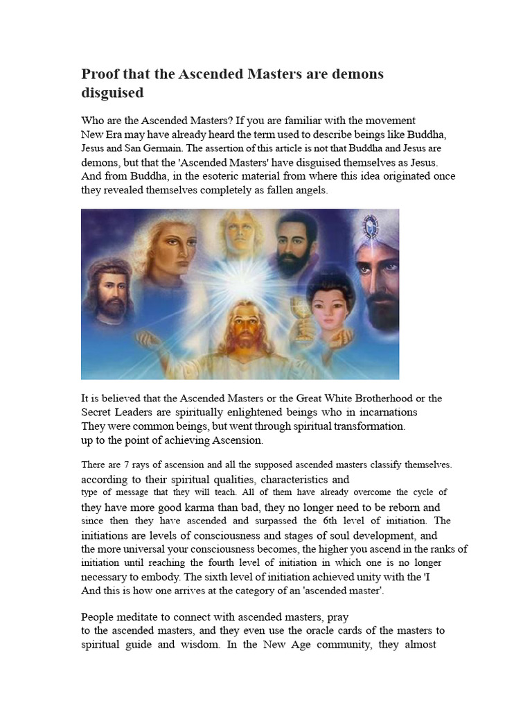 The Ascended Masters Are Demons | PDF | Ascended Master | Religious ...