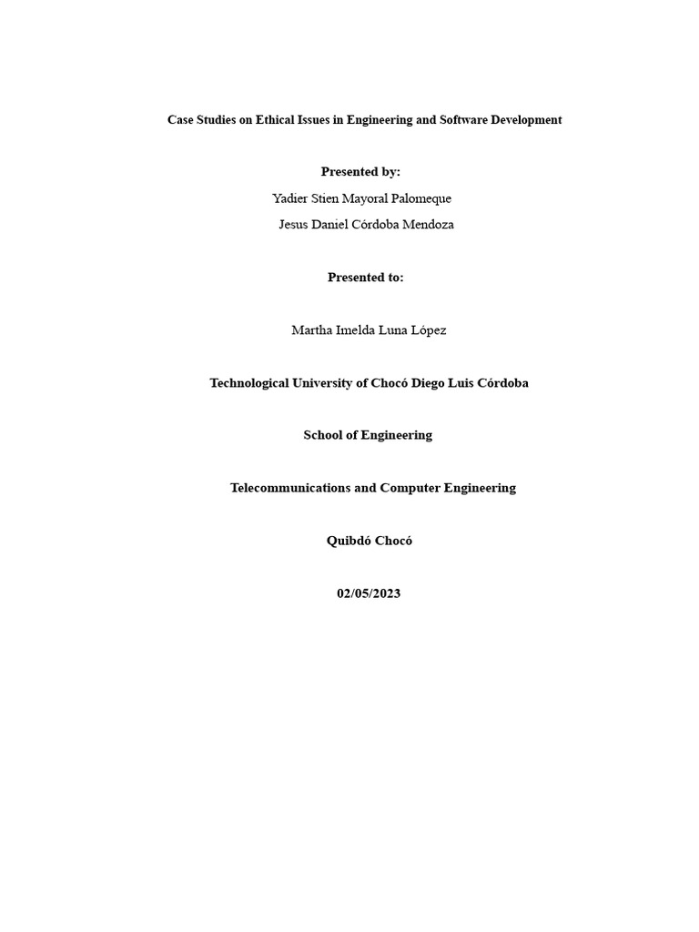 Ethical Dilemmas in Engineering Case Studies | PDF | Privacy | Safety