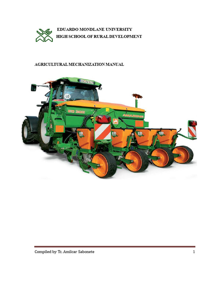 Agricultural Mechanization Manual | PDF | Plough | Agricultural Machinery