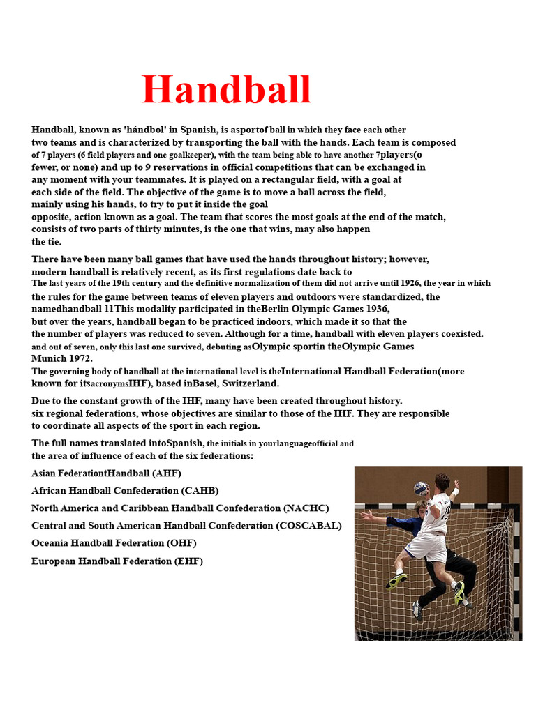 Overview of Handball History and Rules | PDF | Sports Rules And ...