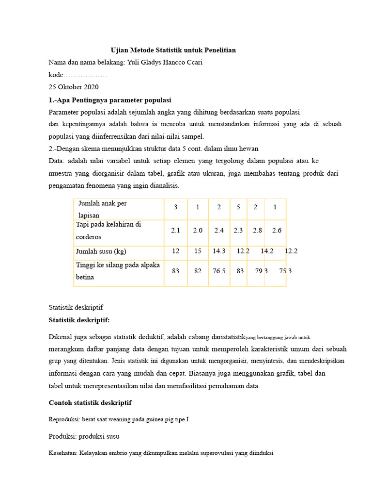 Ujian Metode Statistik Untuk Penelitian | PDF