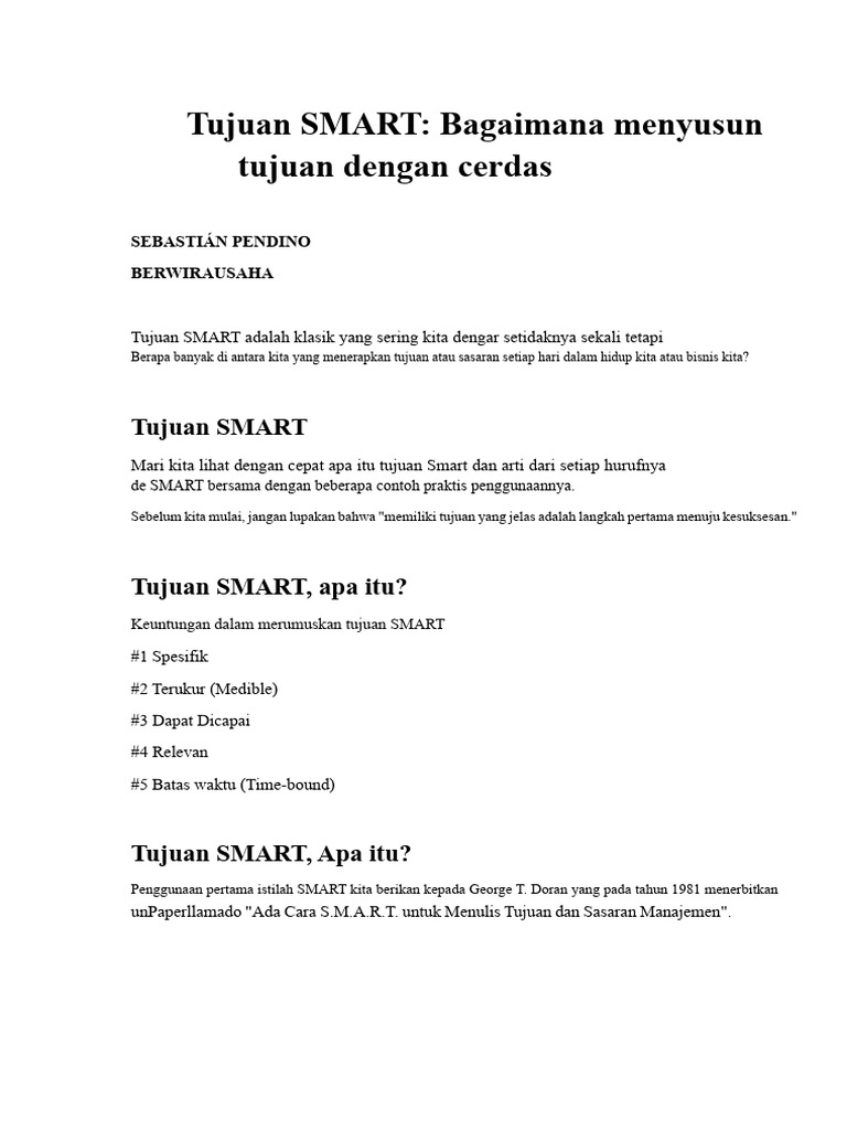 Tujuan Smart | PDF