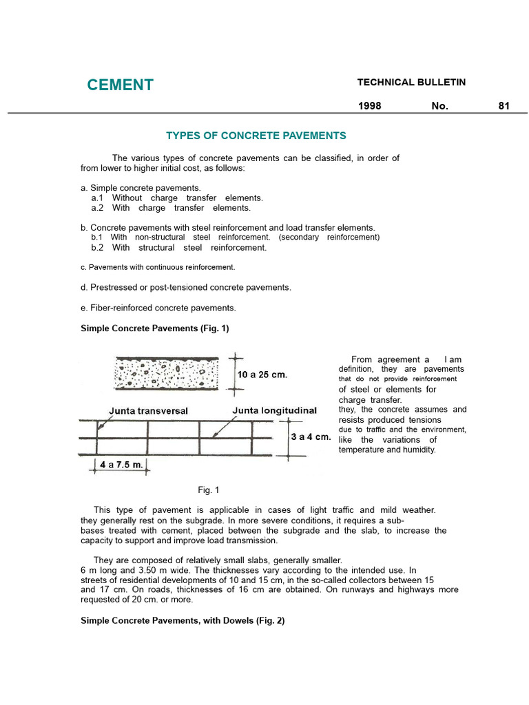 Types of Concrete Pavements Explained | PDF | Road Surface | Concrete