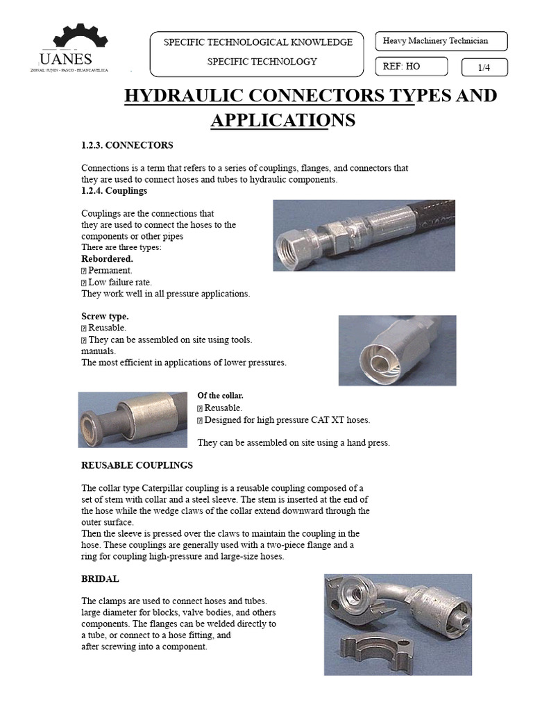 Hydraulic Connectors Types and Applications | PDF | Pipe (Fluid ...