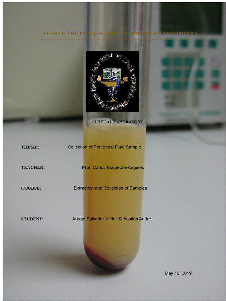 Peritoneal Fluid Sample Collection Guide | PDF | Peritoneum | Medical ...