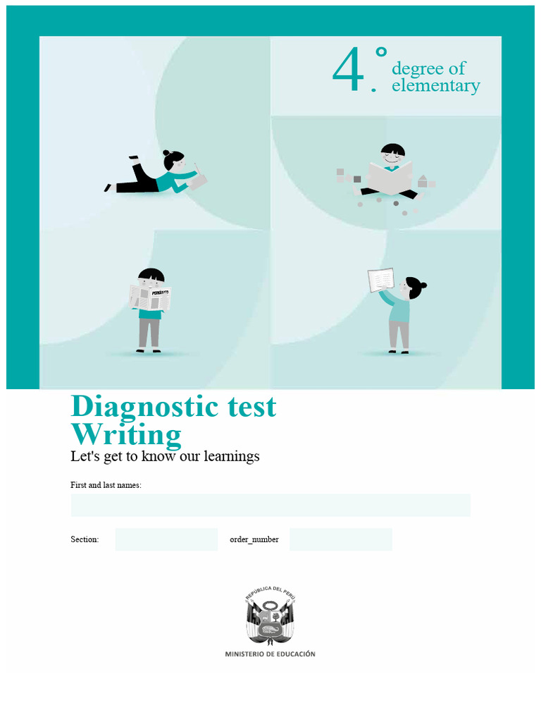 4th GRADE - Writing Diagnostic Test | PDF